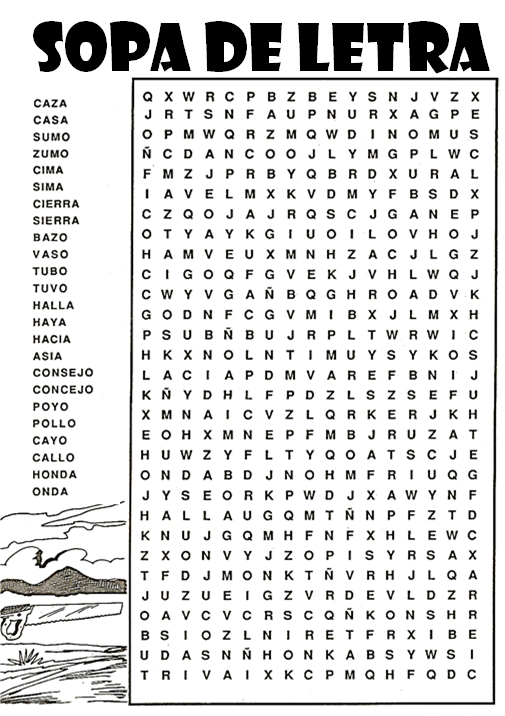 Sopas de letras de muchas palabras - Imagui