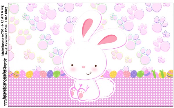 Easter Bunny with Pink and White Squares: Free Printable Candy Bar ...