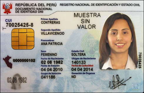 Nuevo DNI electrónico en Peru ~ Seguridad y Seguridad