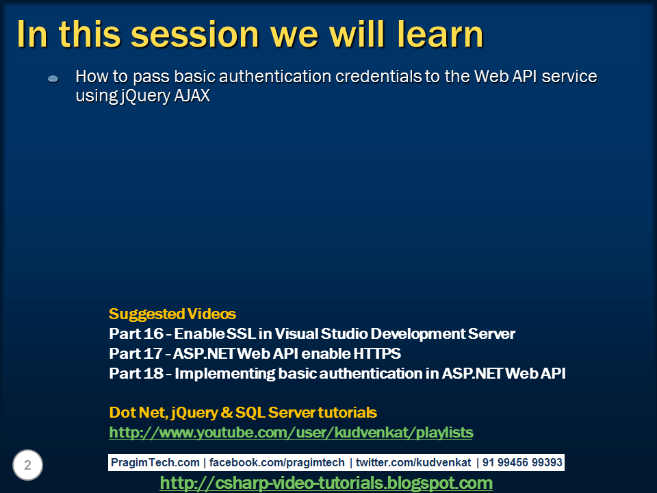 Sql server, .net and c# video tutorial: Call web api service with basic ... Sql server, .net and c# video tutorial: Call web api service with basic ...