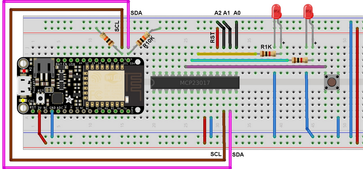 MicroPython: Utiliser un MCP23017 sur ESP8266 - MCHobby - Le Blog