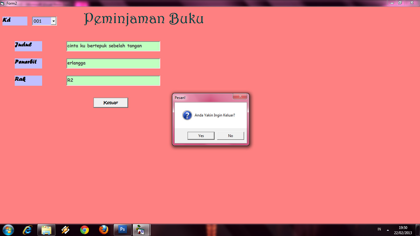 Ida Shinsetsu: Program Sederhana Perpustakaan Menggunakan Visual Basic