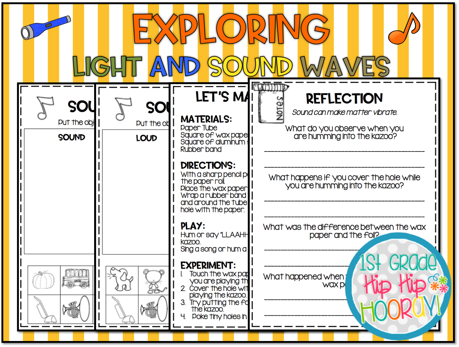 1st Grade Hip Hip Hooray!: Exploring Light and Sound NGSS