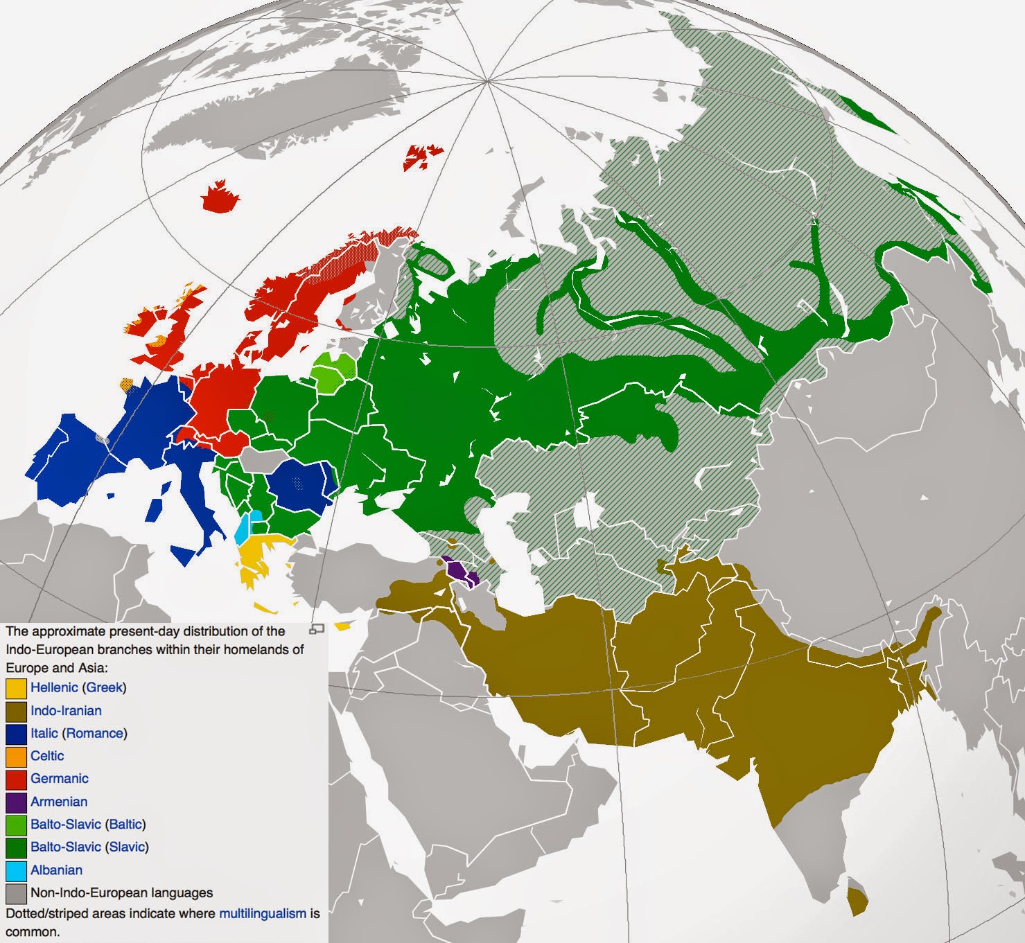 The approximate present-day distribution of Indo-European languages ...