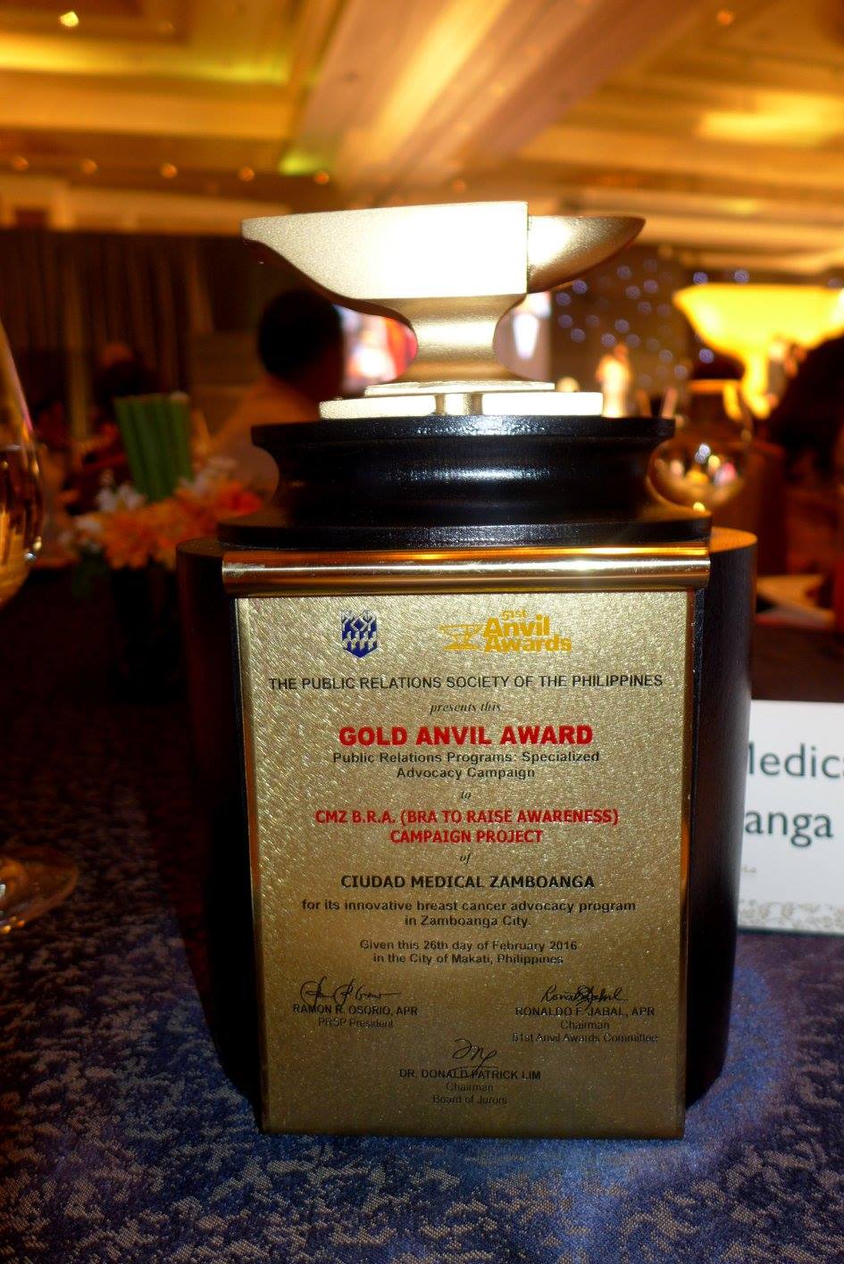 In Pinay's footsteps: CIUDAD MEDICAL ZAMBOANGA WINS GOLD ANVIL @ THE ...