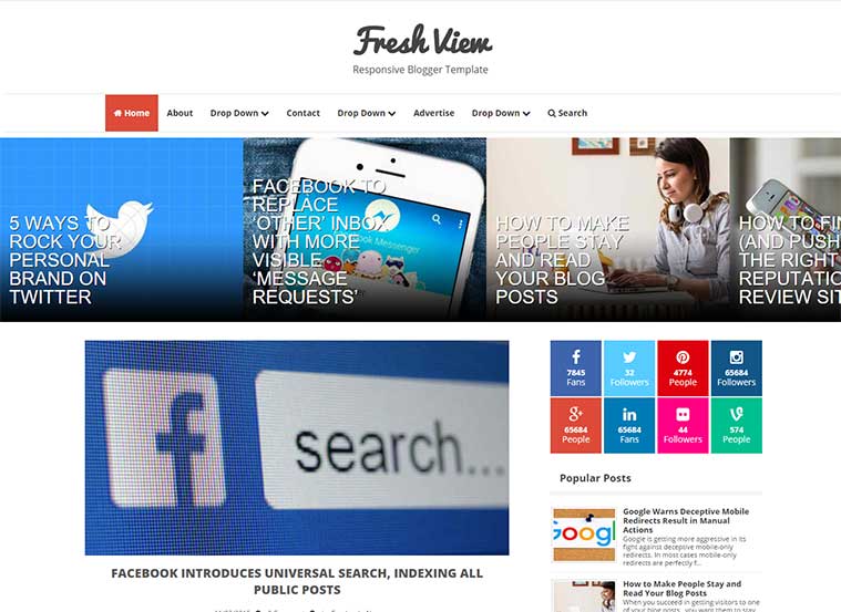 Fresh View - Responsive Blogger Template - Hồng Blogger Template
