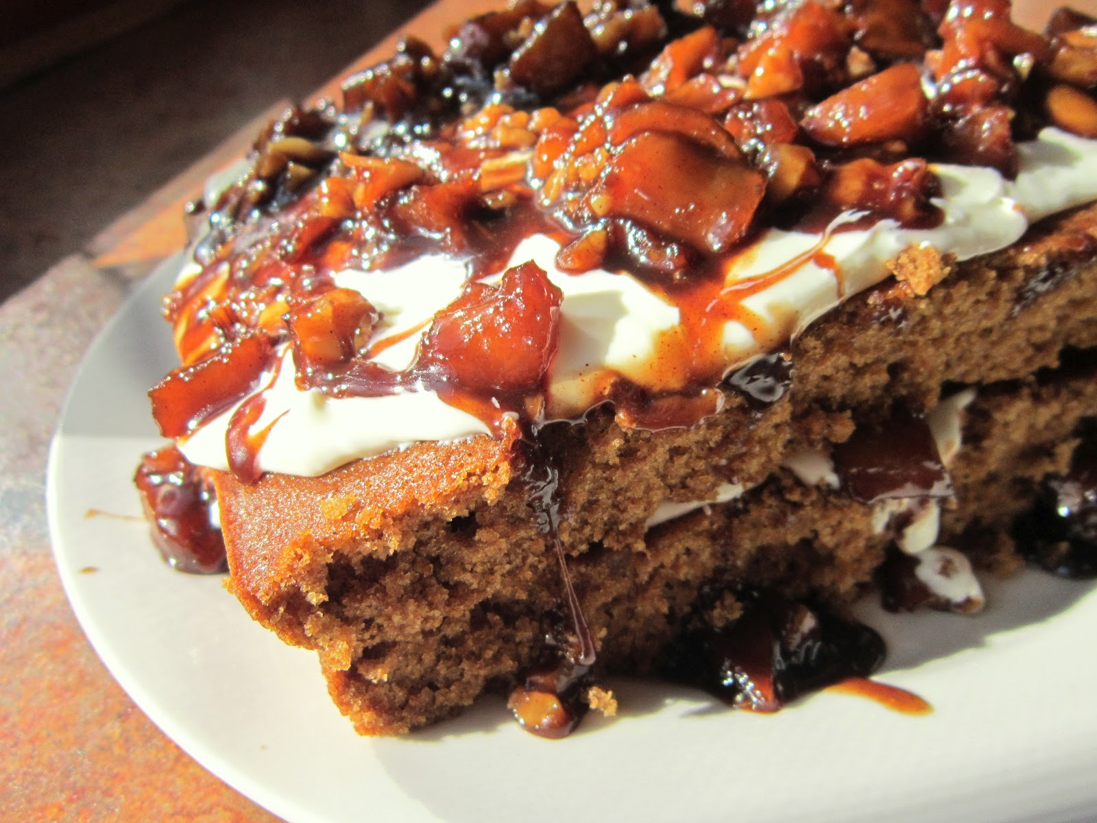 The Haphazard Baker: Gingerbread Caramel Apple Cake