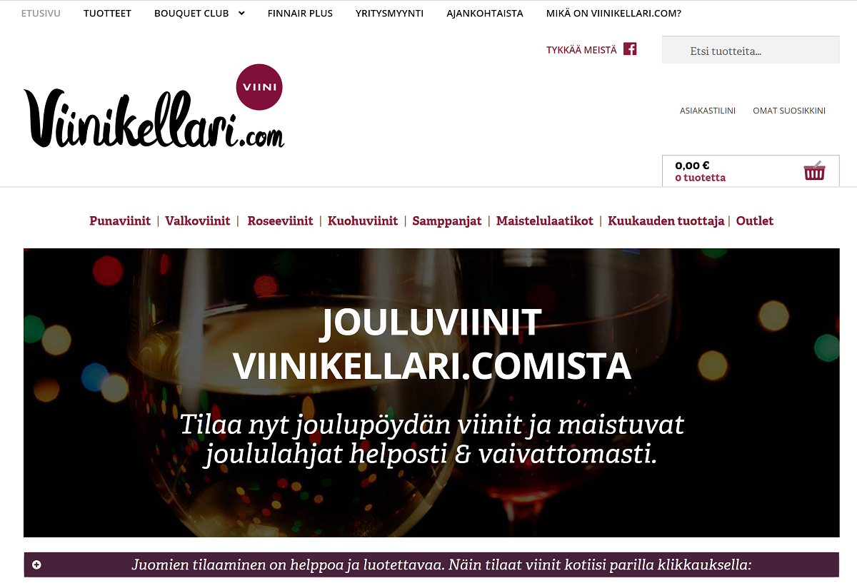 Viinien verkkokauppoja eli viiniä netistä