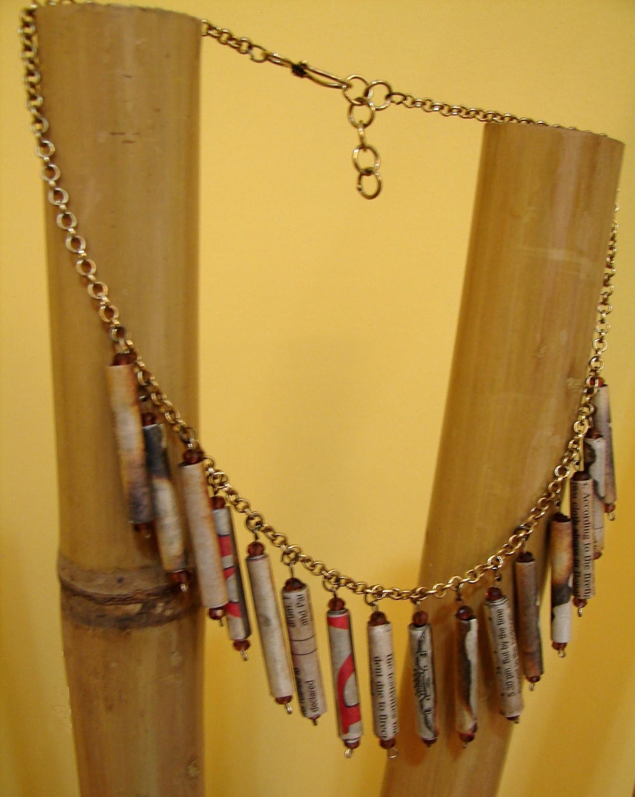 Diana Crasta Interiors: Necklace made from old newspaper...