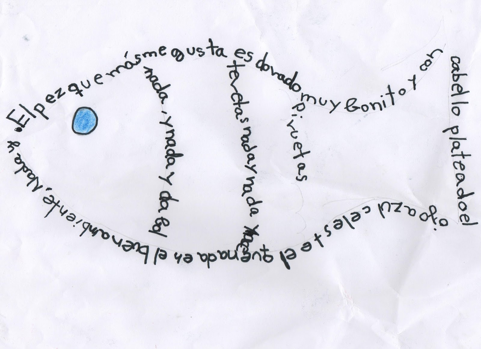 La clase de tercero: Creatividad literaria. Caligramas.