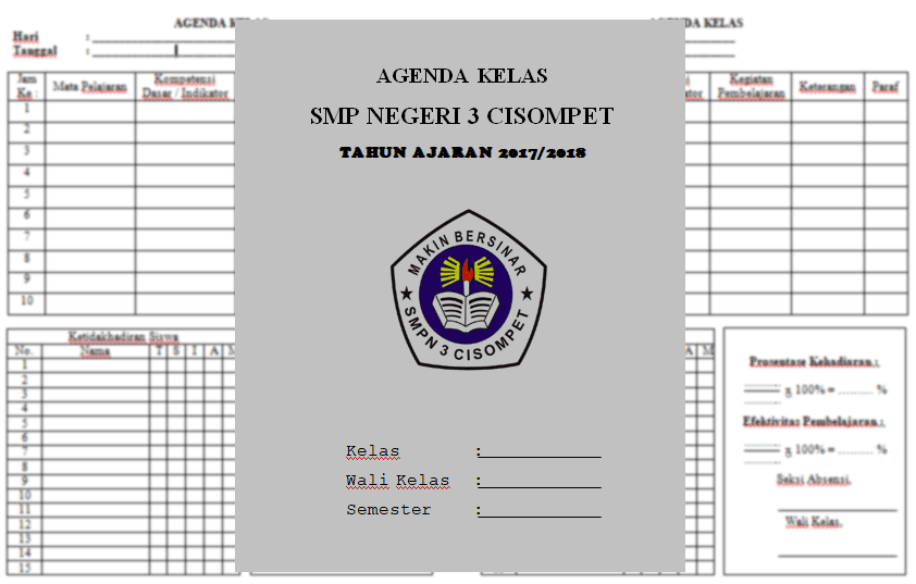 Format Buku Agenda Kelas Versi Word - Sekolah Berbagi - SEKOLAH BERBAGI