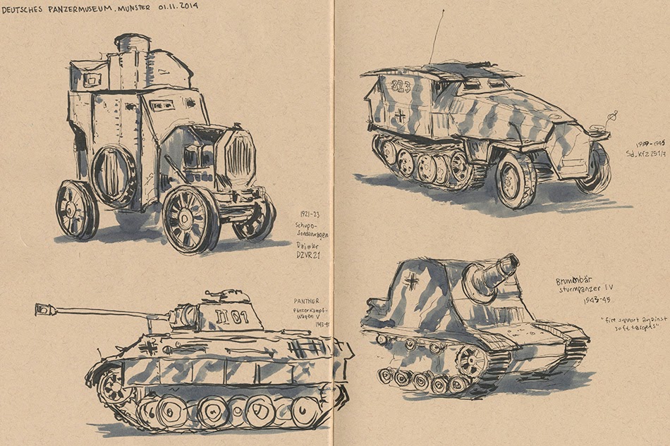 Erik Petri Illustration: Panzer-Croquiz ... drawing tanks at Deutches ...