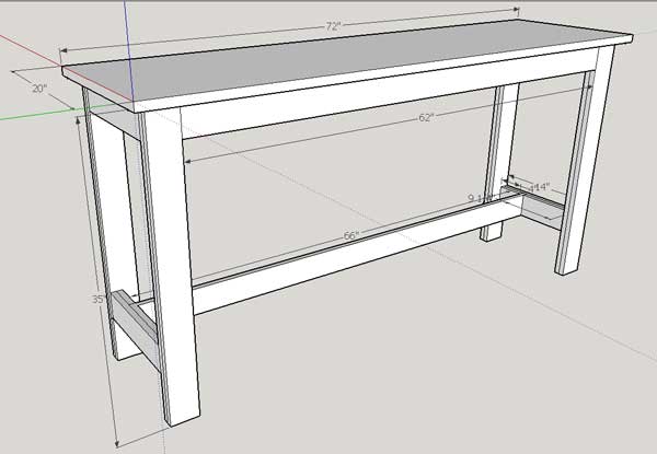 Reclaimed Oak Bar Table - Sew Half Crazy