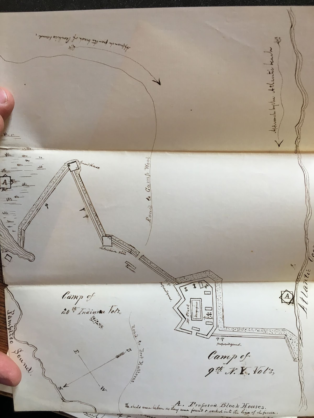 Hampton Newsome: Map of Fort Clark, Hatteras Inlet from National Archives
