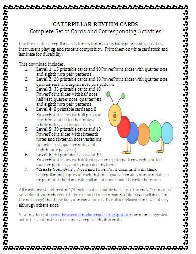 The Sweetest Melody: Caterpillar Rhythm Set