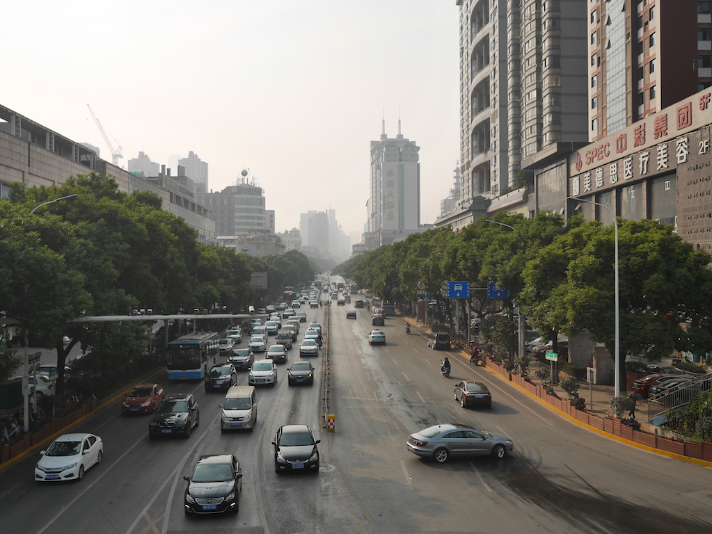 Looking Down at an Intersection Near the Changsha Railway Station ... Looking Down at an Intersection Near the Changsha Railway Station ...
