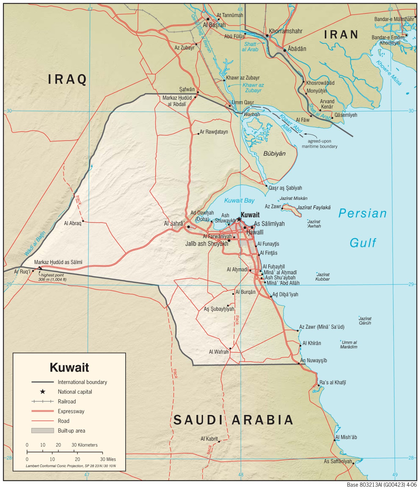 KUWAIT - GEOGRAPHICAL MAPS OF KUWAIT