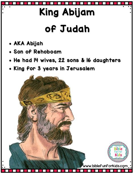 Bible Fun For Kids: 4. Kings: 2. Abijam & 3. Asa 4. Jehoshaphat