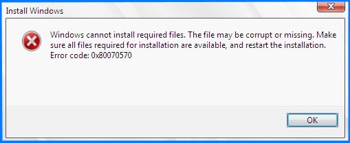 Windows cannot install required files. The file may be corrupt or ...
