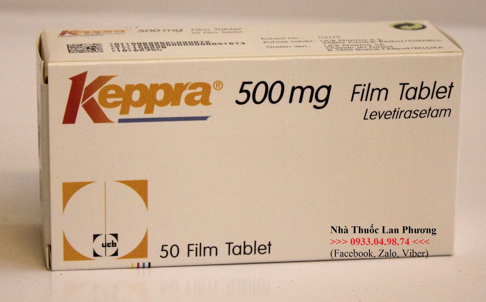 Thuốc Keppra 500mg Levetiracetam điều trị động kinh co cứng co giật