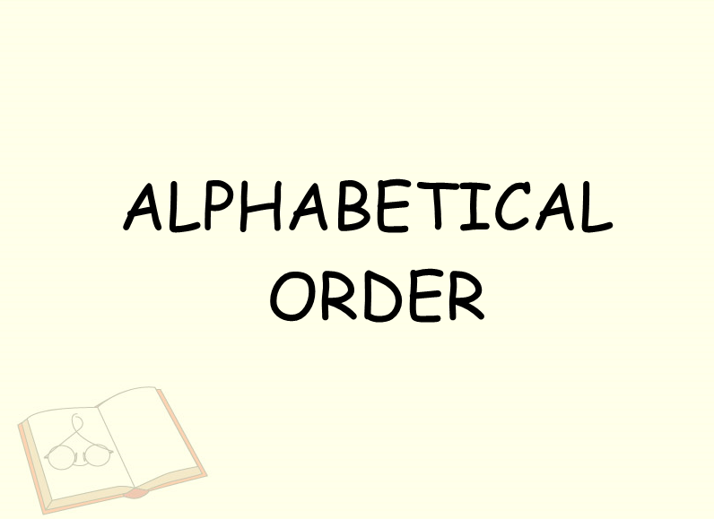 Caviar to teach English: 4. ALPHABETICAL ORDER