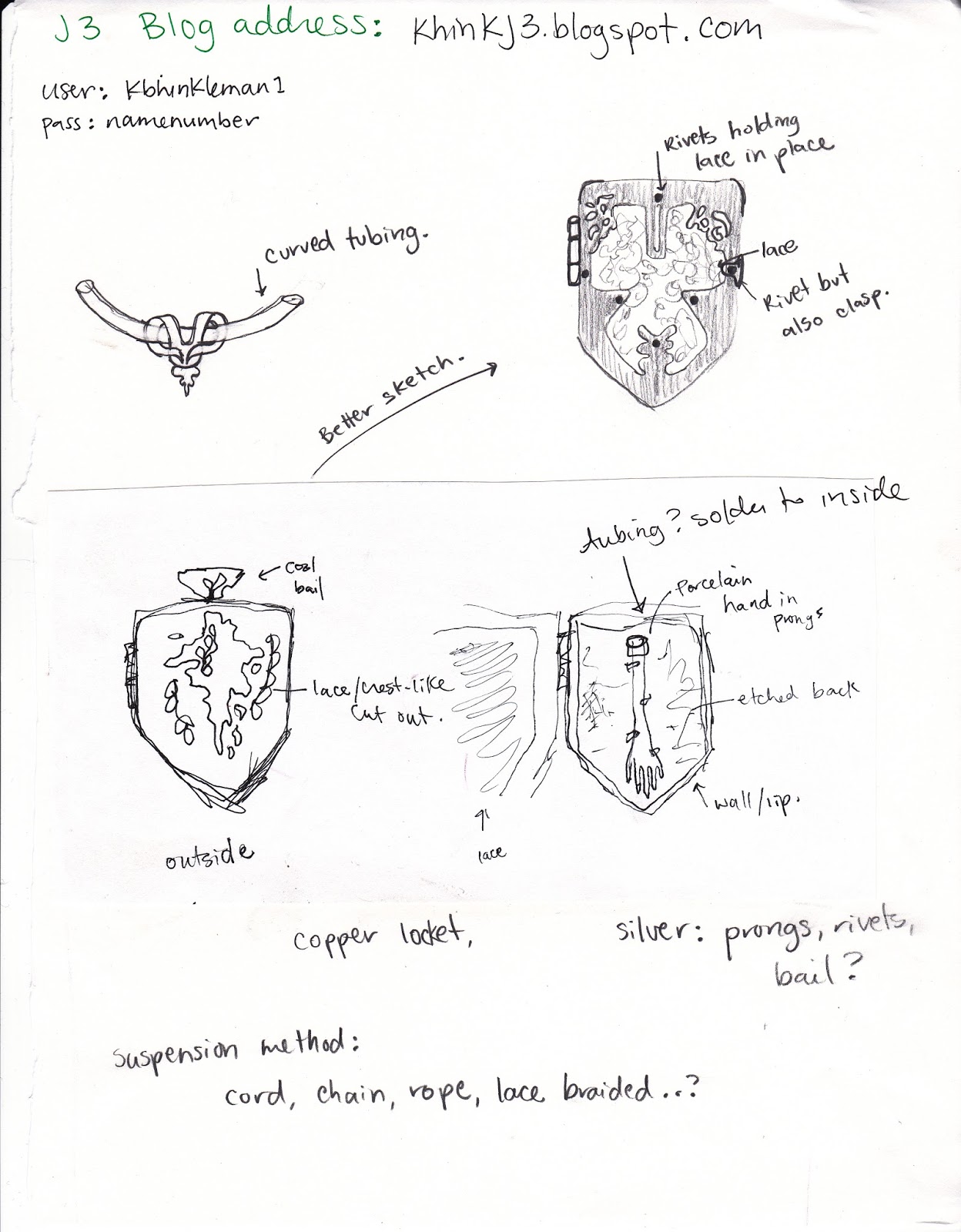 Metals & Jewelry 3: Revisited Locket Sketches