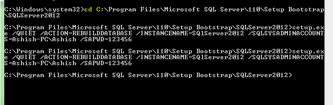 Ashish Sql Life Rebuild System Databases In Mssql Server 2012
