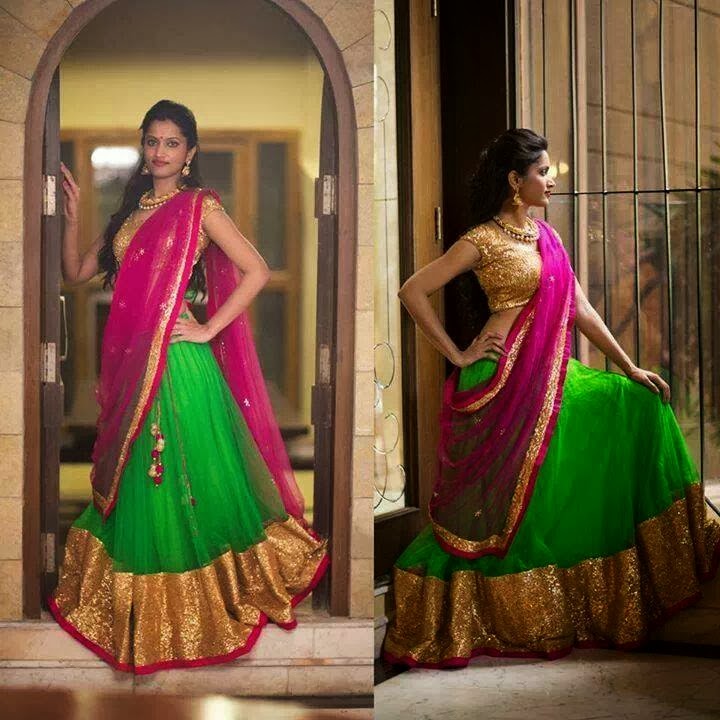 MEHANDI DESIGNS WORLD: SANKRANTHI FESTIVAL - LANGA OONI - HALF SAREES ...