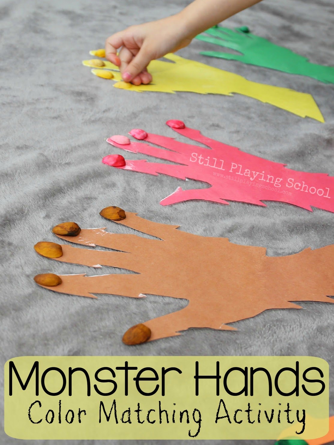 Monster Hands Color Matching Activity for Kids | Still Playing School
