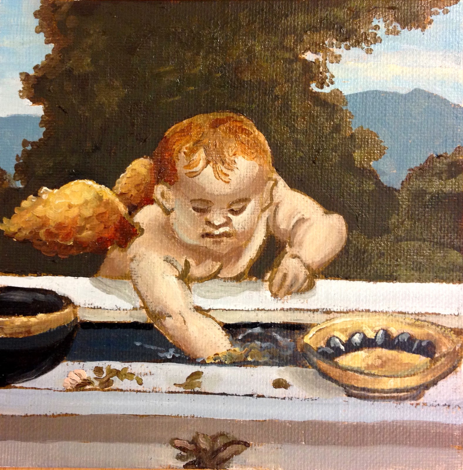 Pen, Paint and Pixels: Cupid Painting Reproduction, Detail of Titian's ...