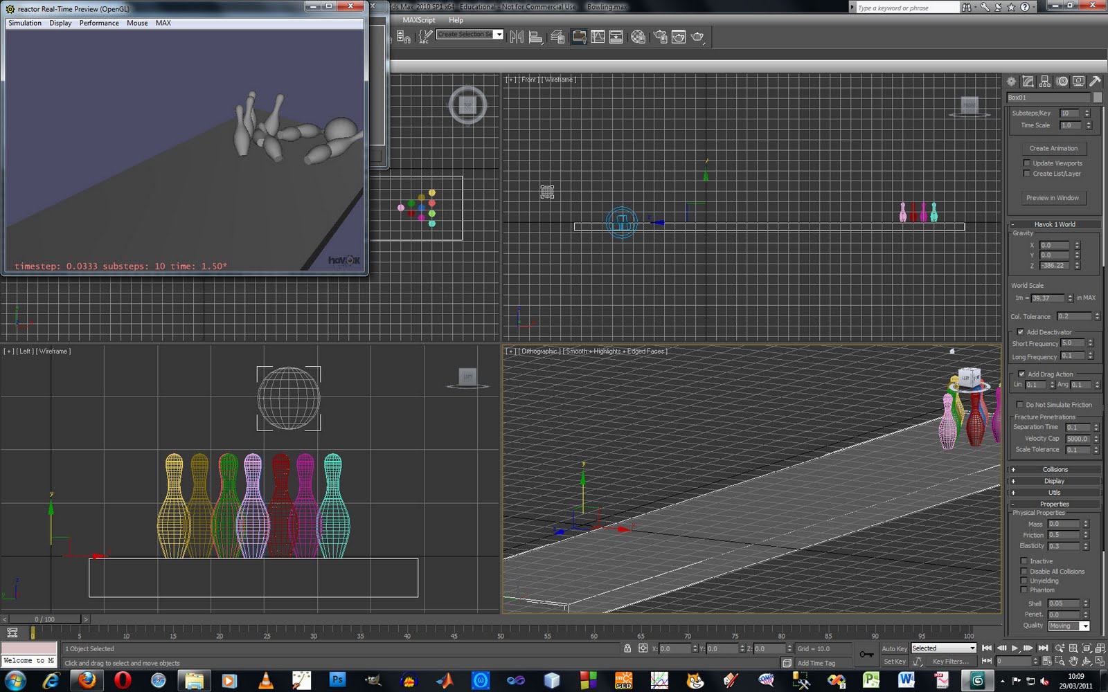 3D Modelling and animation: Bowling
