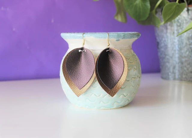 DIY Leather Earrings and Free Cut File | Sew Simple Home