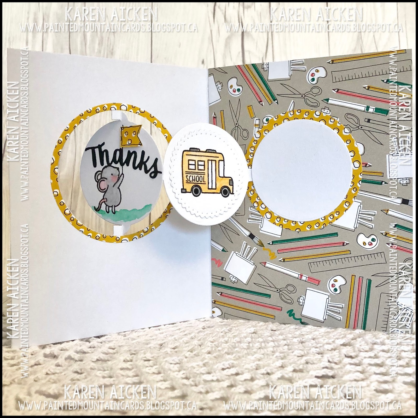 Painted Mountain Cards: Teacher Thank You Circle Charm Card
