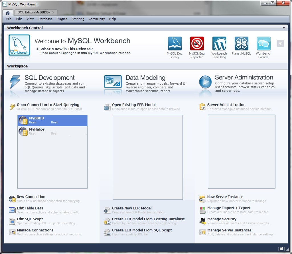 FBDblog: MySQL Workbench y antecesores