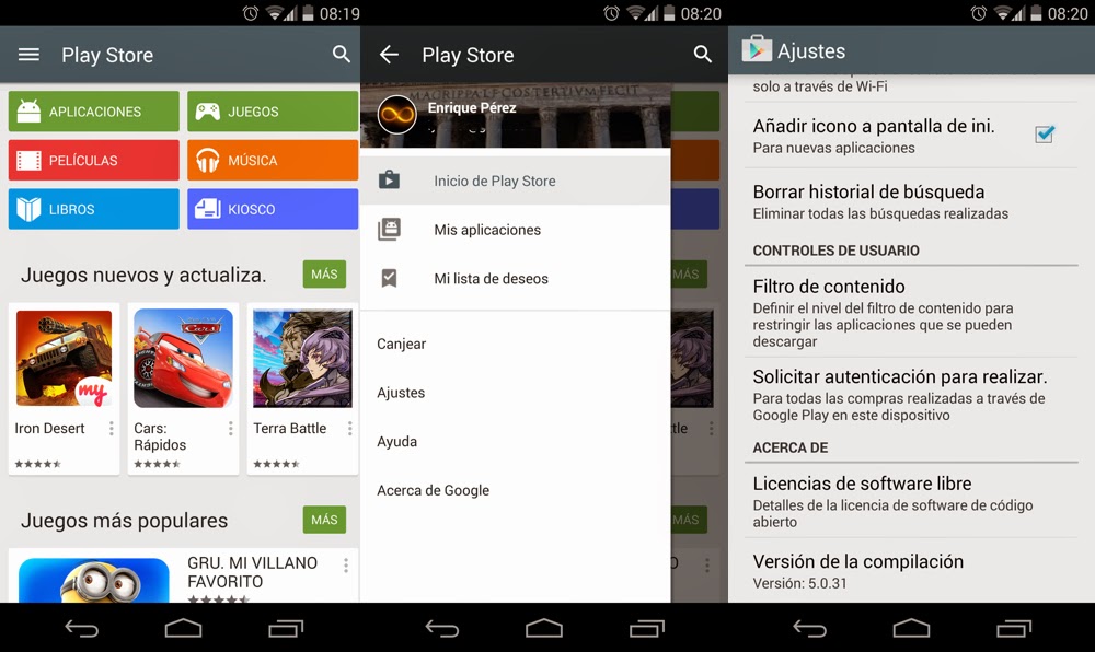 Descarga la Nueva versión Google Play Store 5.0 [APK] - Adroiders