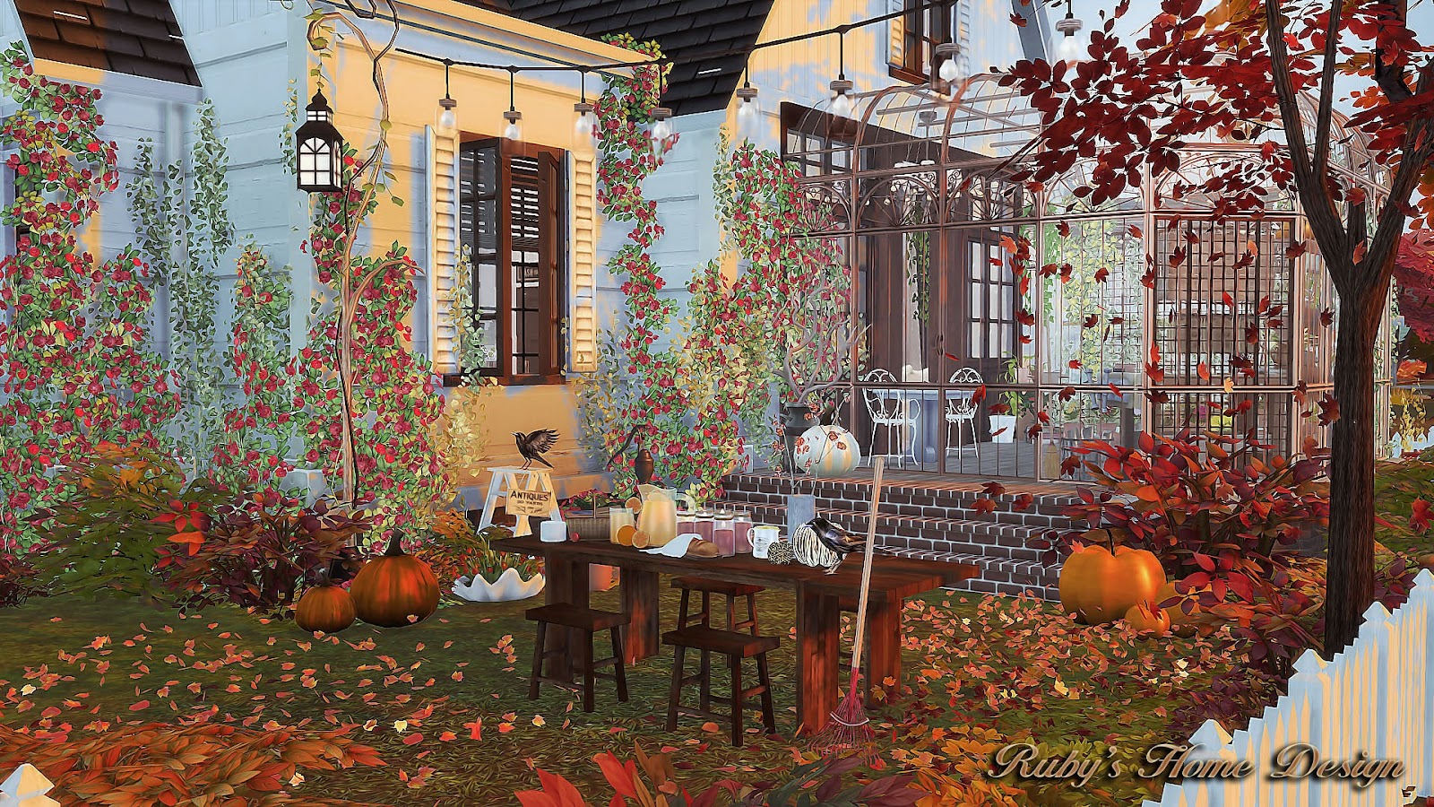 Sims4 Autumn Cottage 秋天的小屋 [ Ruby Red Sims ]