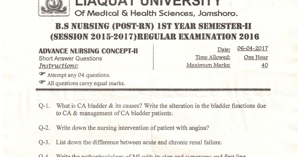 BSN Past Papers Semester 2