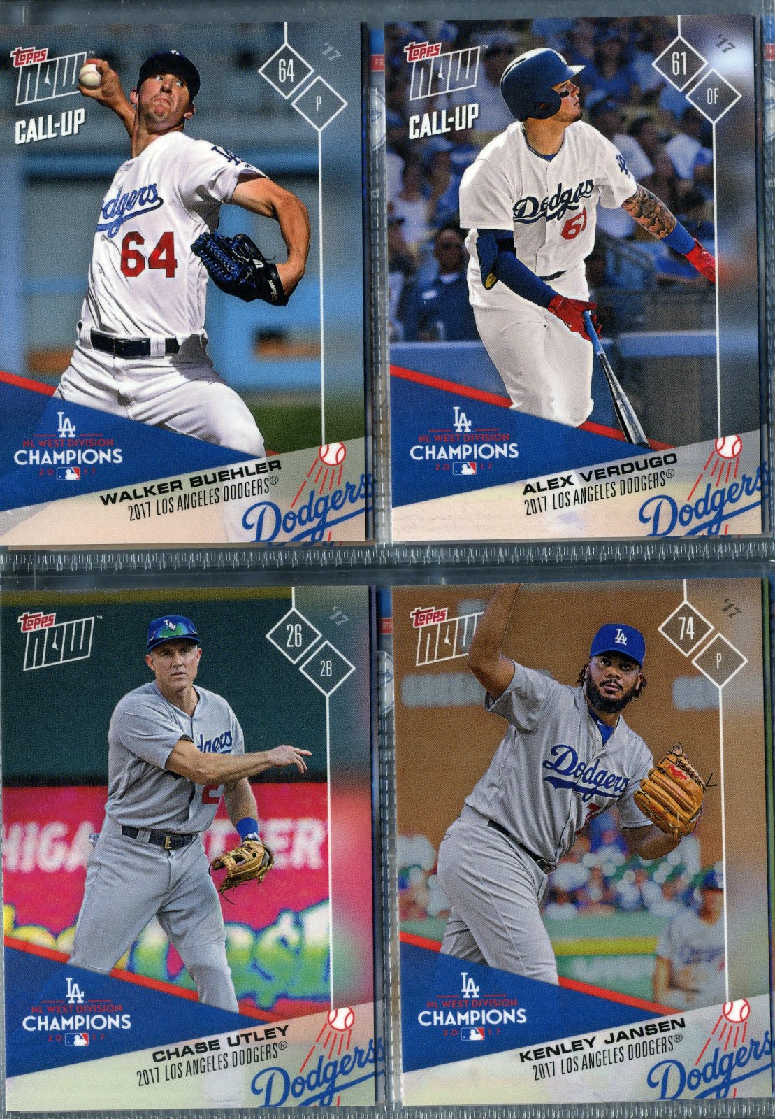 Dodgers Blue Heaven: 2017 Topps Now - Postseason Dodgers Set - Complete ...