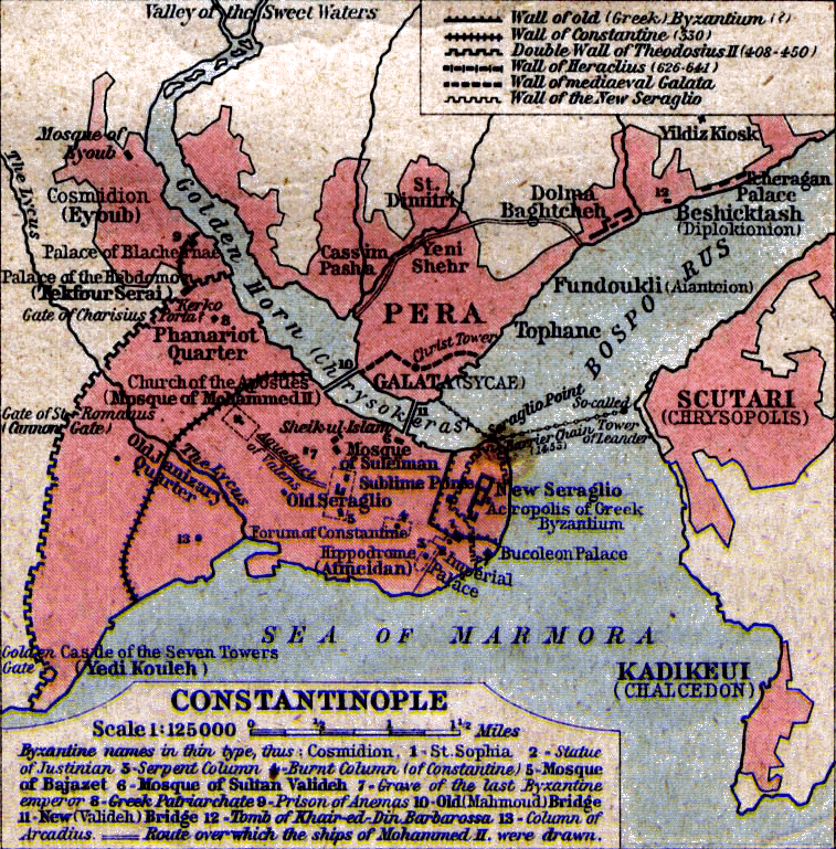 KOVACEVIC ANTIKVITETI I RODOSLOVI: CONSTANTINOPLE map...(karte Carigrada )