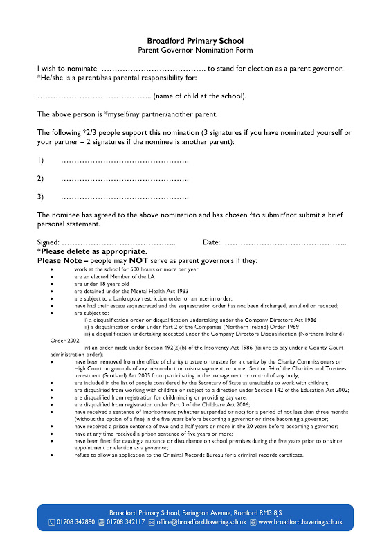 Broadford Primary Parent Governor Elections Forms Attached broadford-primary-parent-governor-elections-forms-attached