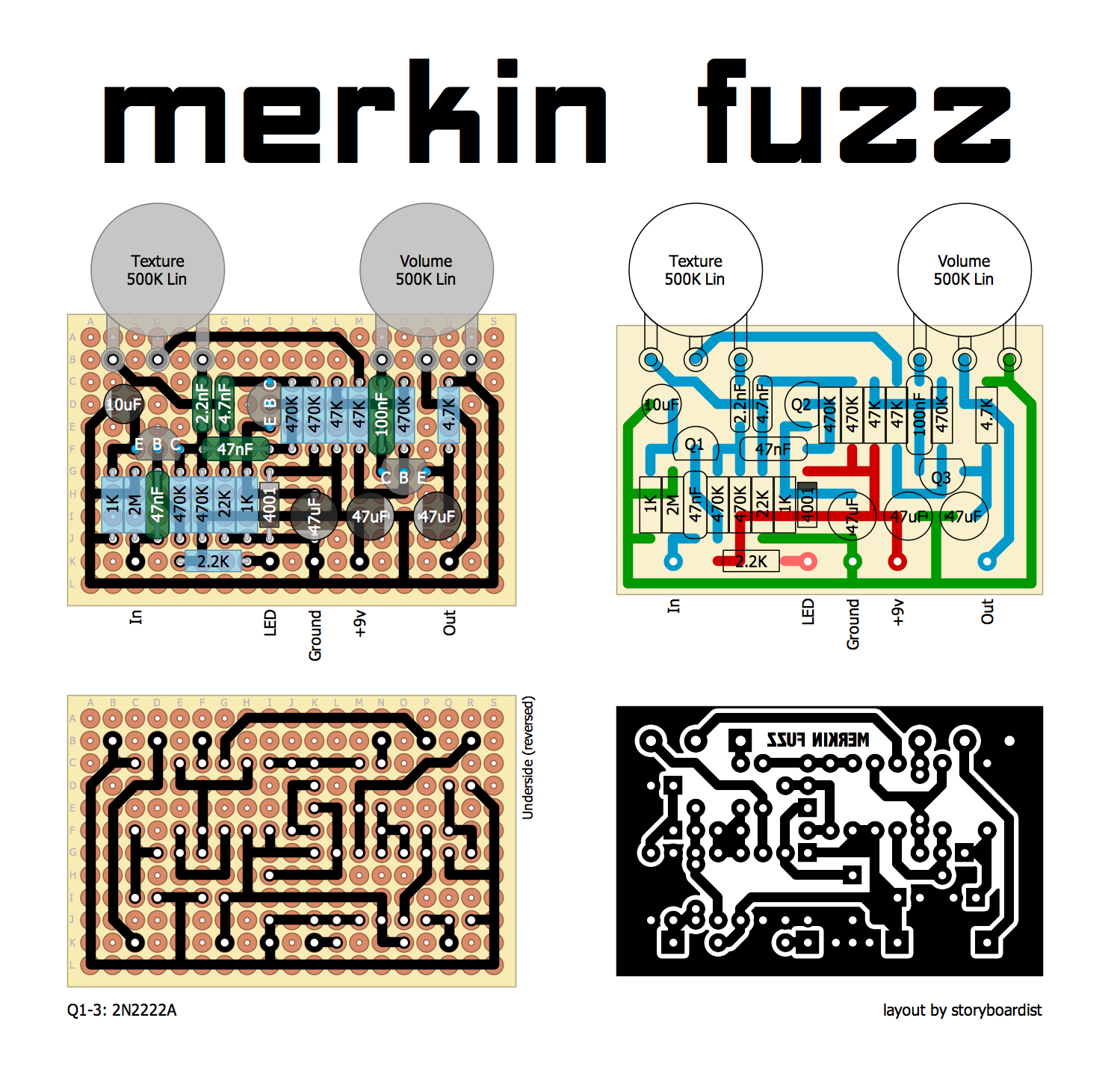 Perf and PCB Effects Layouts: Catalinbread Merkin Fuzz