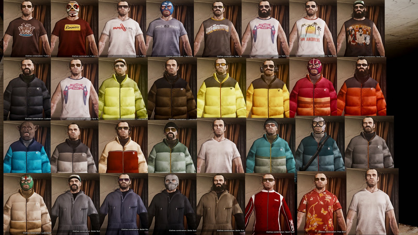 GTA 5,GTAV,GTA IV Mods and Skins: GTA V Trevor-All clothing,Outfits v2