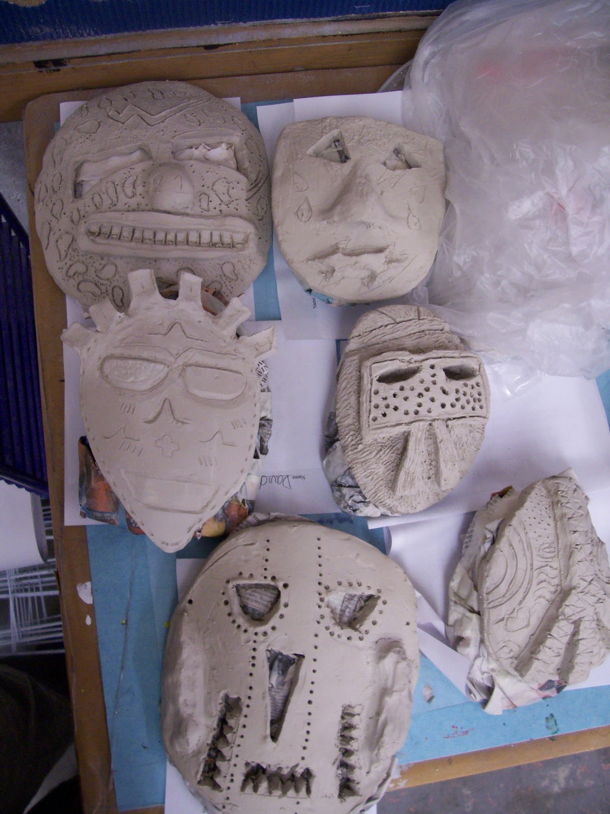 Irvington Community Middle School Art: African Inspired Clay Masks-7th ...