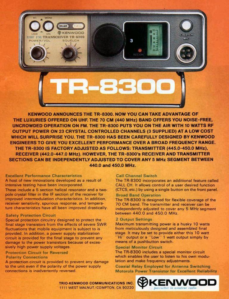 Kenwood TR-8300 Amateur Radio - Pro Radio Club - News Technology