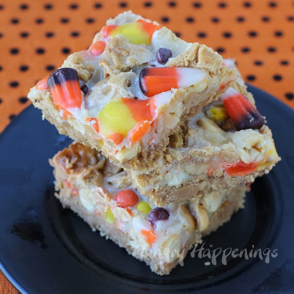 Halloween Sweet and Salty Candy Corn Magic Bars