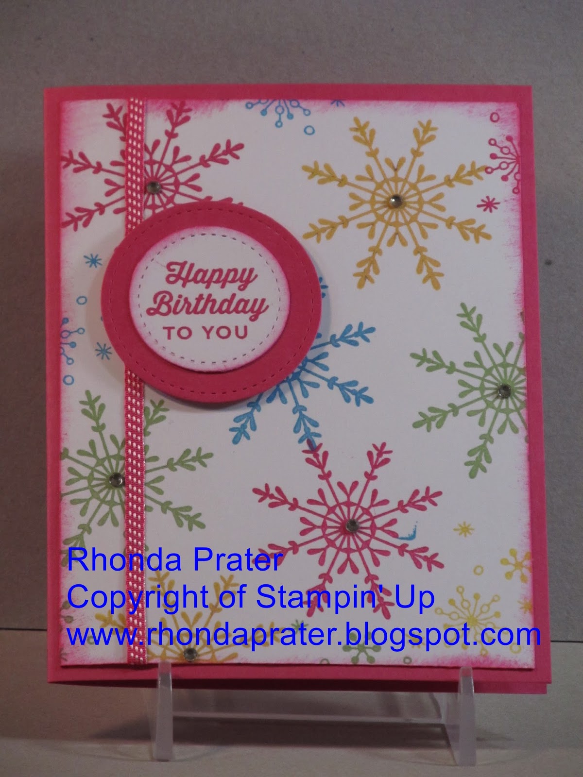 Rhonda's Stamping Spot: Snowflake Birthday Card