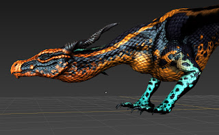 Dragon texture, normal, ao