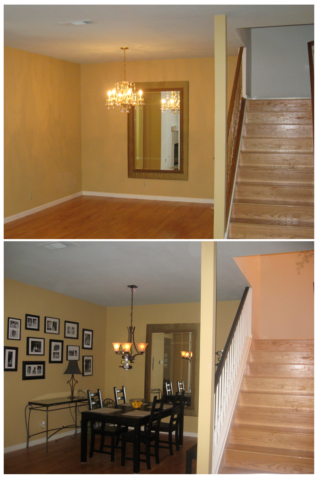 No only did I do the downstairs rails, I also did the oak "cap" that ...