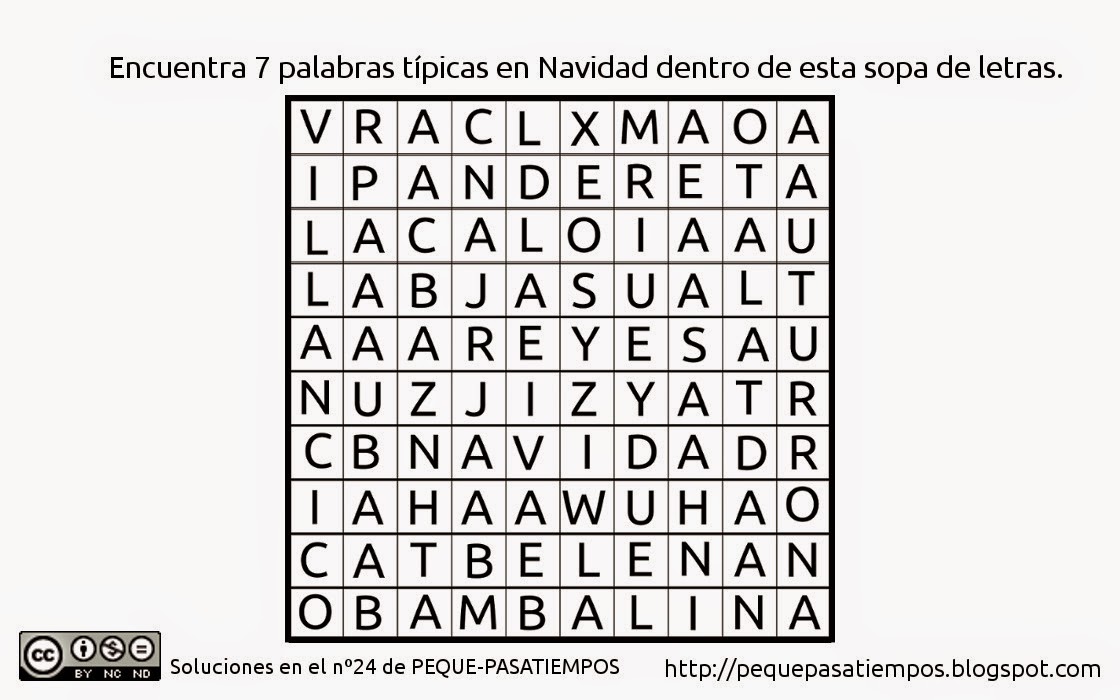 Peque-pasatiempos: Sopas de letras