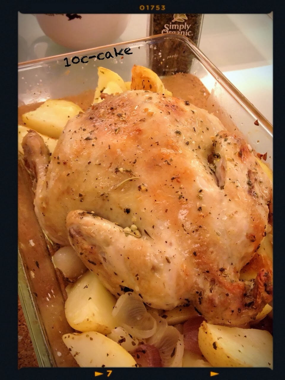 10c-cook: 香草新薯焗春雞 chicken bake with potota and herbs